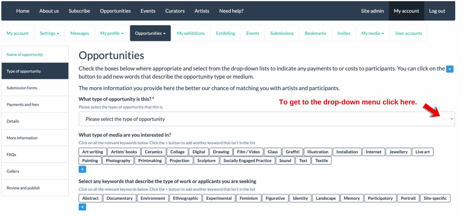 Create an opportunity in eight easy steps | Tutorials | CuratorSpace